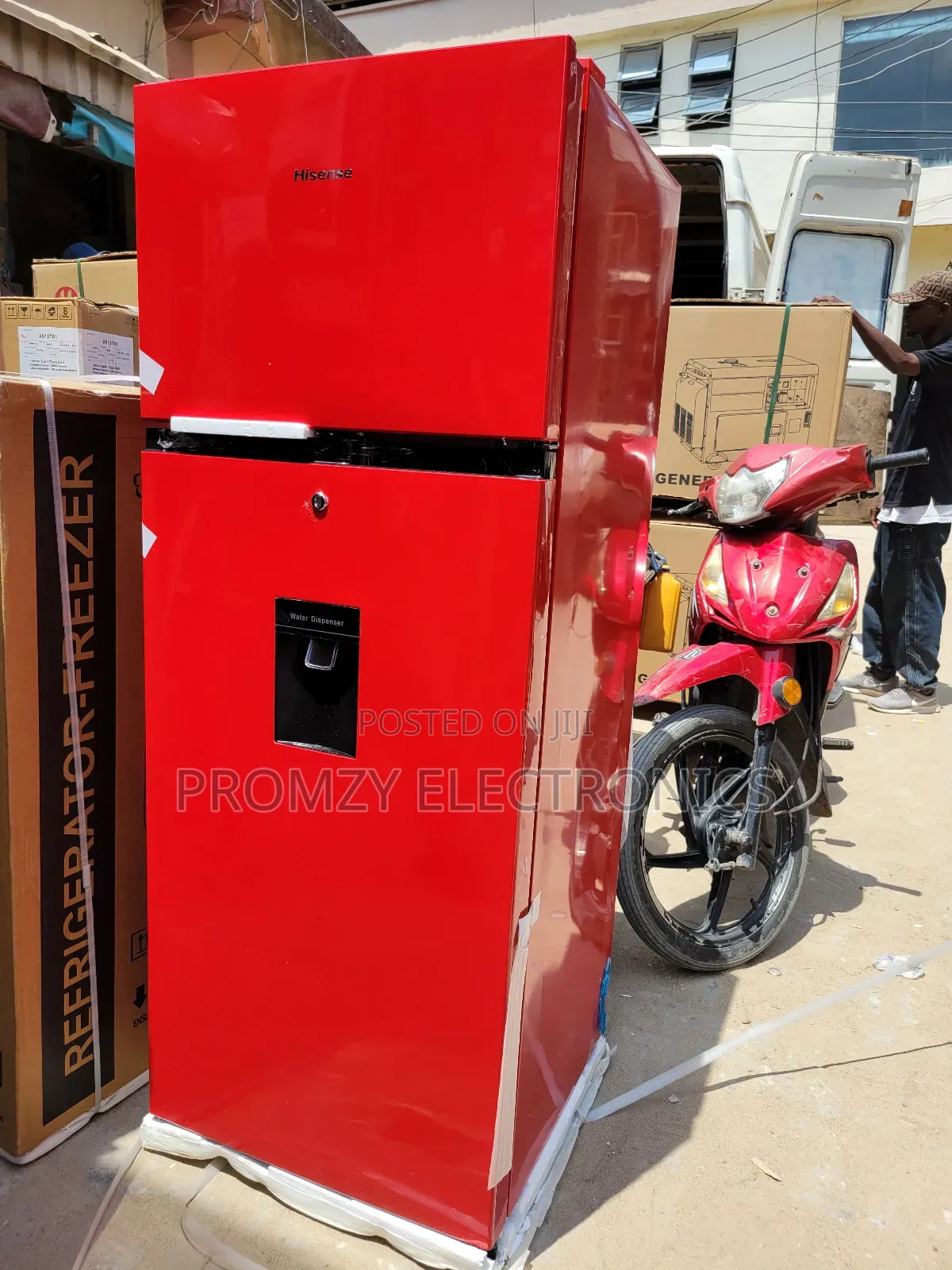 Hisense Ref 205 Drb 204i Double Door Refrigerator - Red With Water Dis ...
