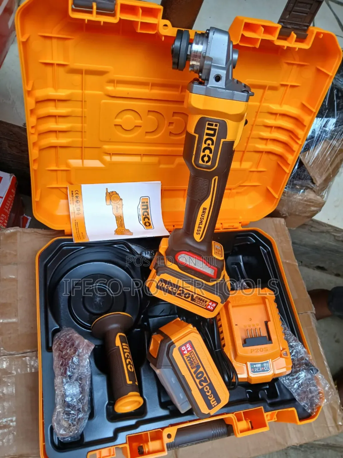 Ingco 20v Brushless Cordless Angle Grinder Kit. It Is a Powerful Tool ...