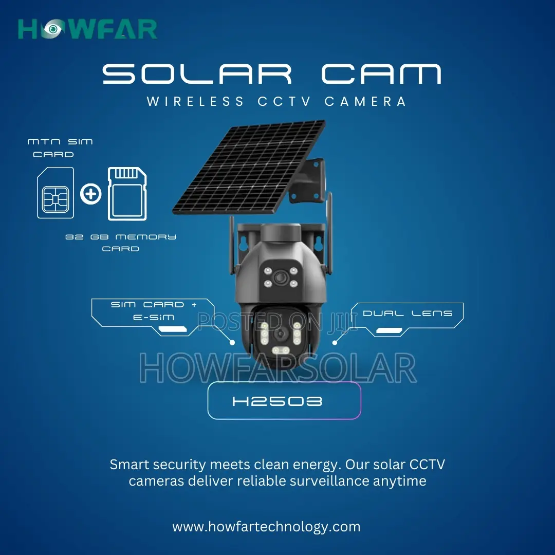 Howfar Dual Lens CCTV Camera – 8mp With 32gb Memory Card and Sim Card ...