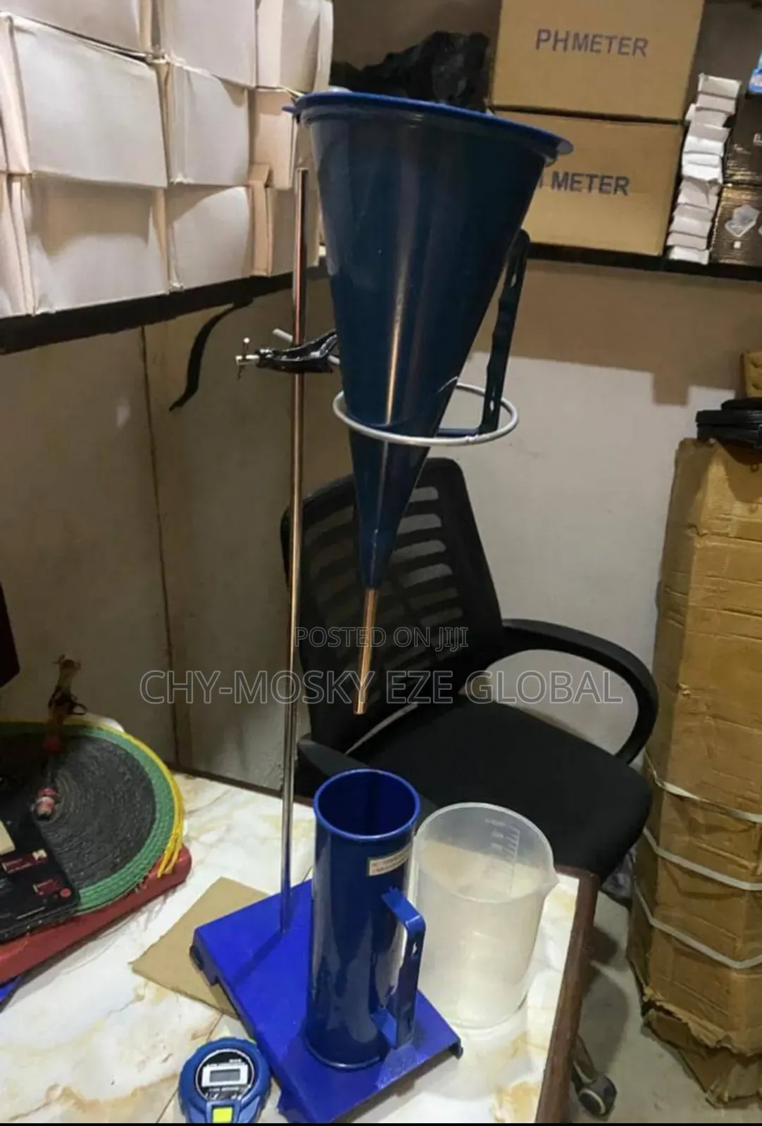 Marsh Cone Funnel With Stand and Measuring Cylinder in Port-Harcourt ...