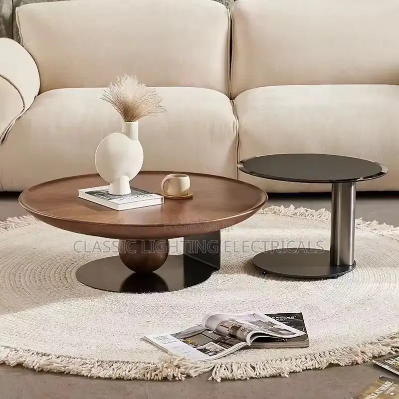 Round Coffee Table Size Round Combination Living Room Luxury Table in ...