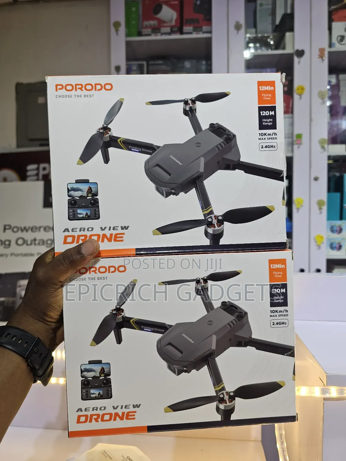Porodo Aero View Drone – 6-Axis Stabilizer, Auto Obstacle Avoidance for ...