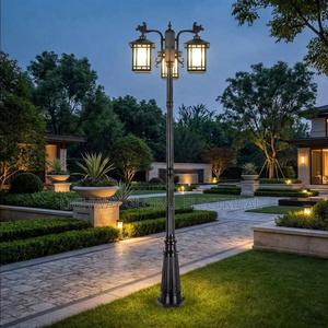 New Modern Box Design Three Head Luxury Cast Garden/Lawn/Pathway/Light ...