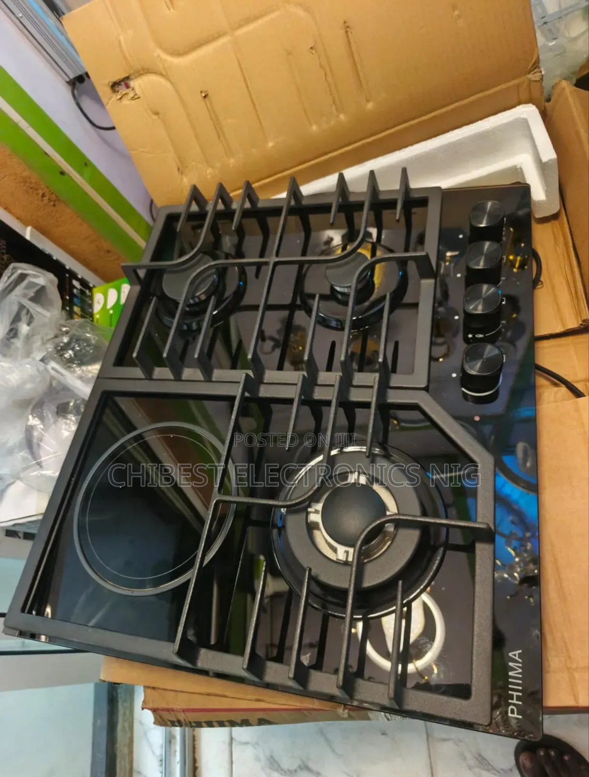Original Quality Phiima Built-in 4 Burners Gas Cooker Glass Top Copper ...
