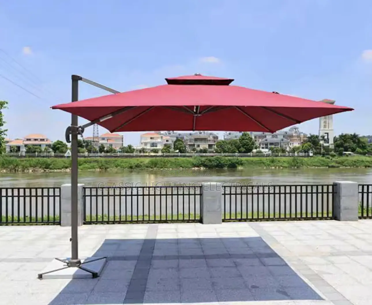 Beach Garden Park Parasol Strong Wind Outdoor Patio Pool Umbrella in ...
