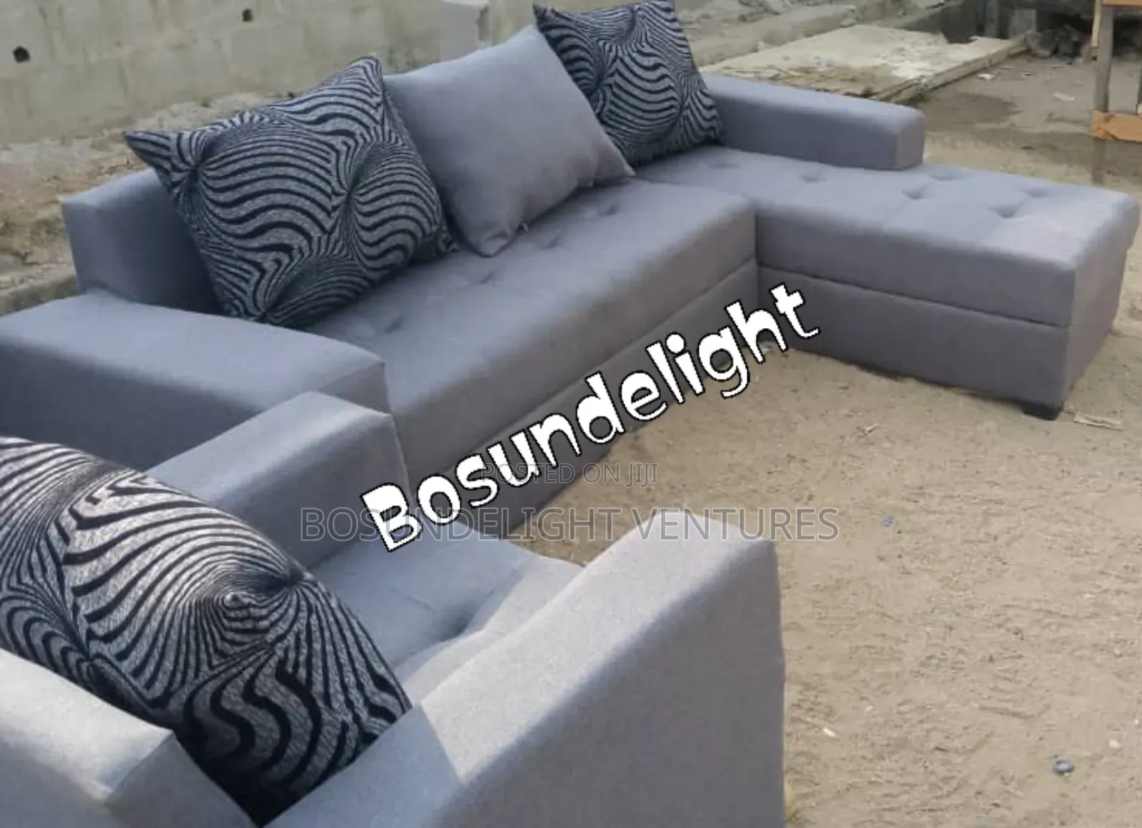 Grey L Shape Single Sofa Chair - Pay on Delivery in Ikeja - Furniture ...
