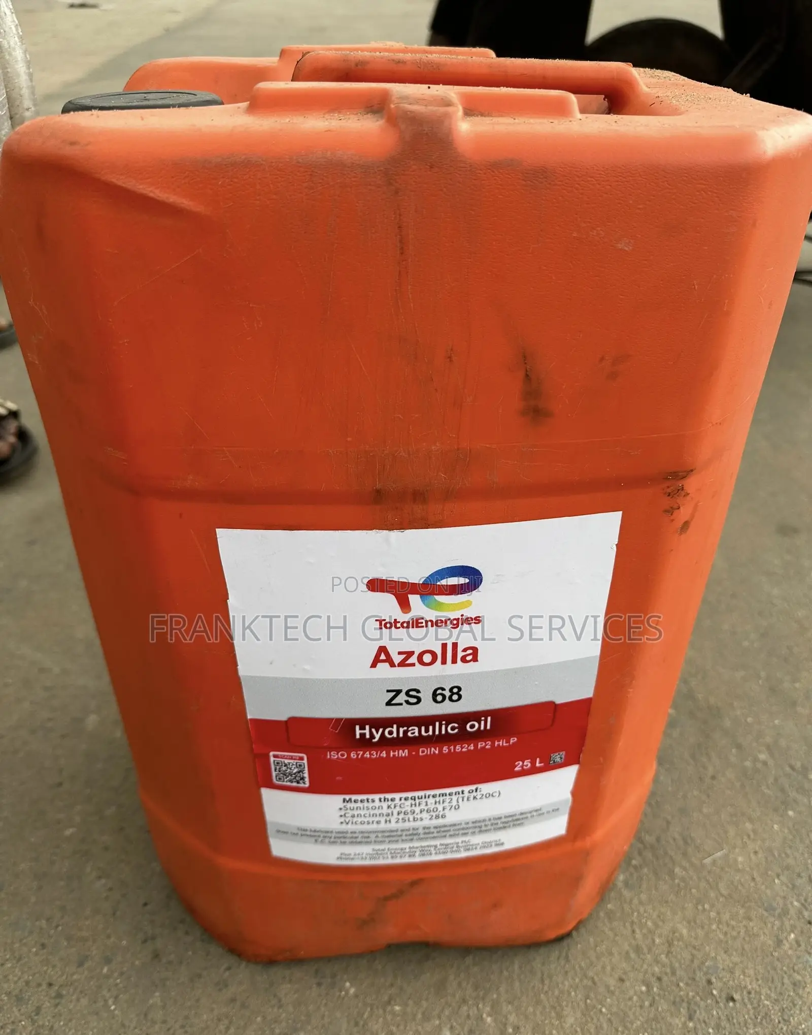 Azolla Zs 68 Hydrouli Oil for sale - Franktech Global Services Price: ₦ ...