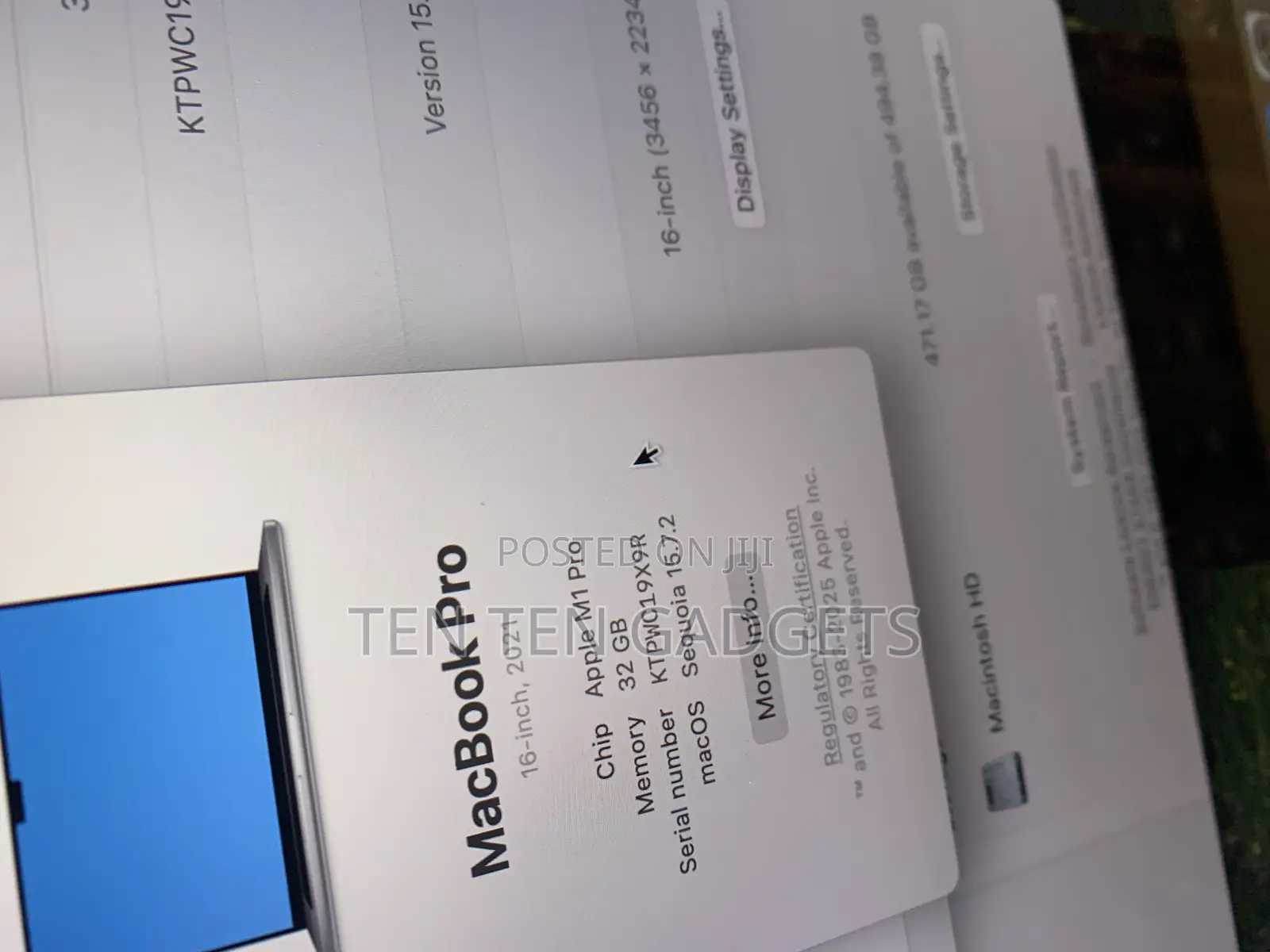 Laptop Apple MacBook Pro 2021 M1 32GB Apple M1 Pro SSD 1T in Ikeja ...