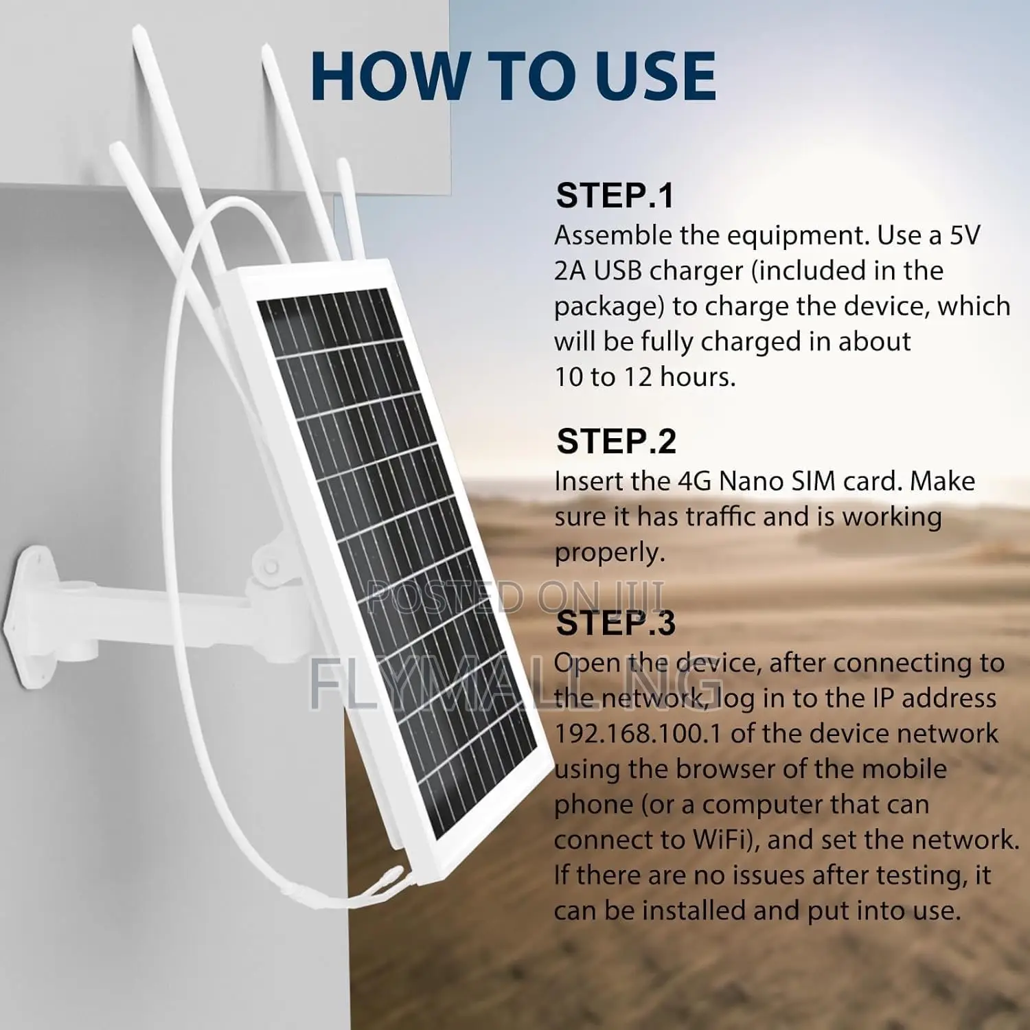 Solar Powered 4g Lte Modem Router Outdoor Solar Wifi Sim Card Slot for ...