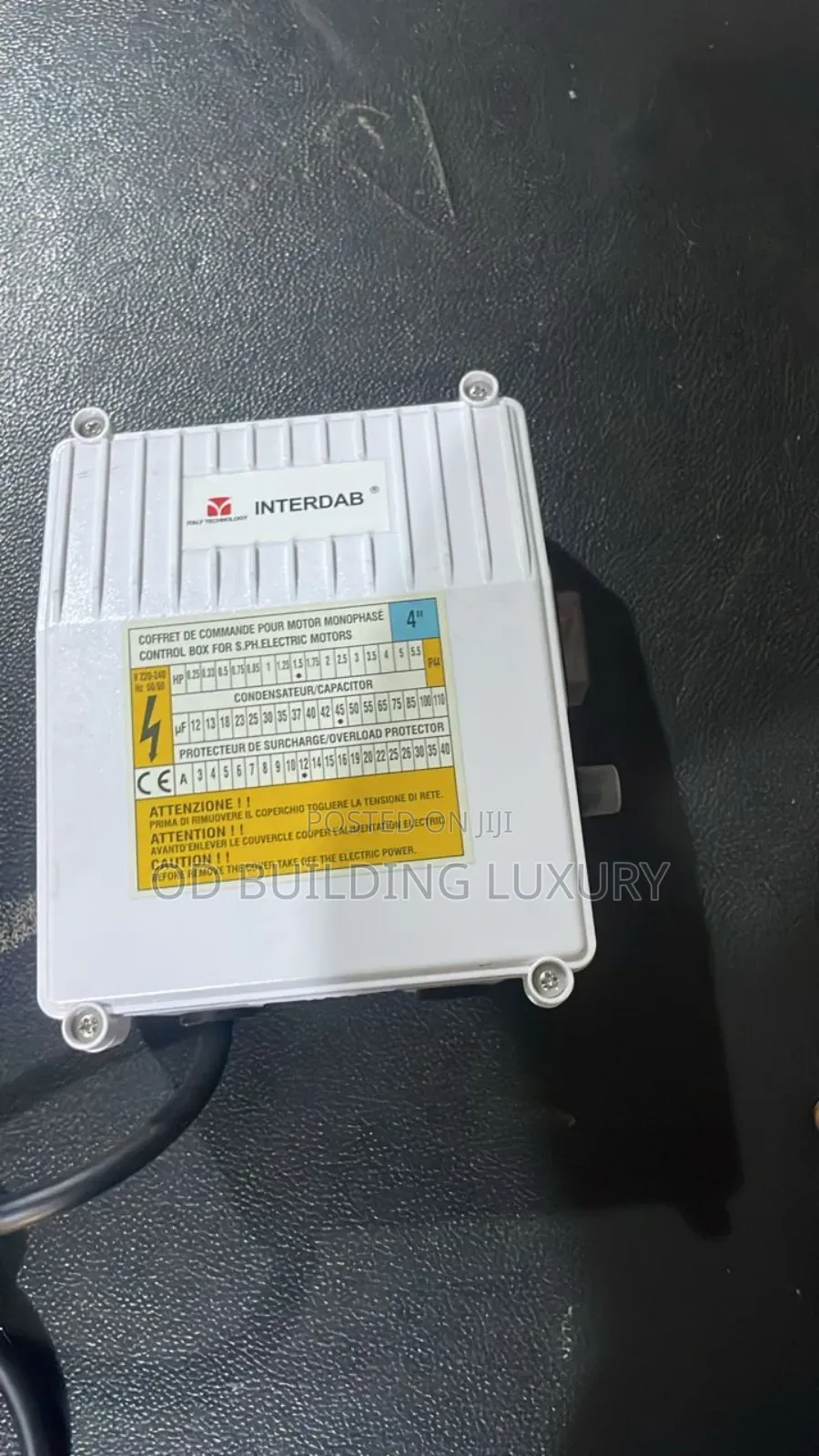 Interdab Control Box 1.5hp for Water Pump for sale - Od Building Luxury ...