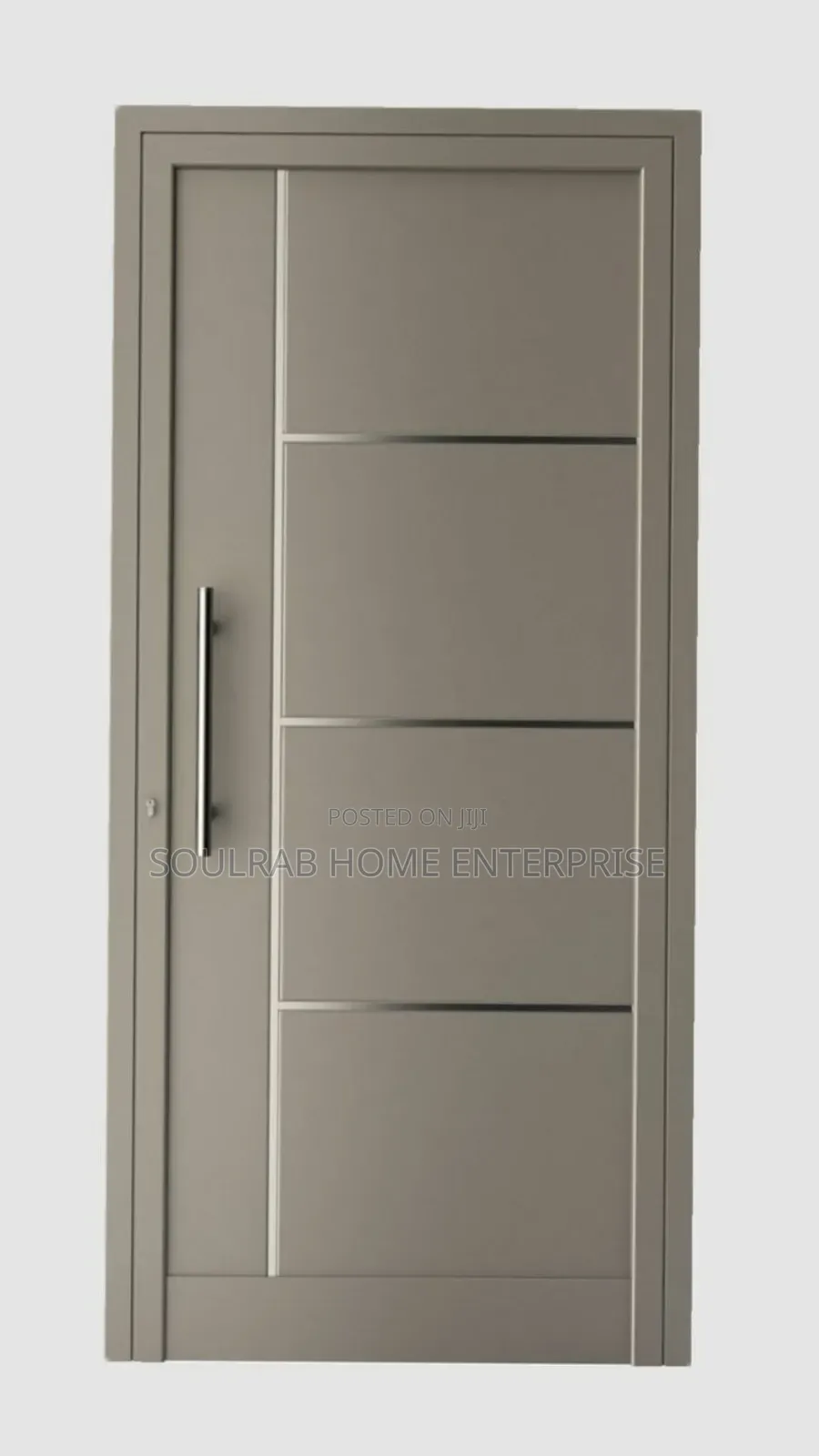 Standard Silver Durable HDF Door With Frame, Lock, Inches Installation ...