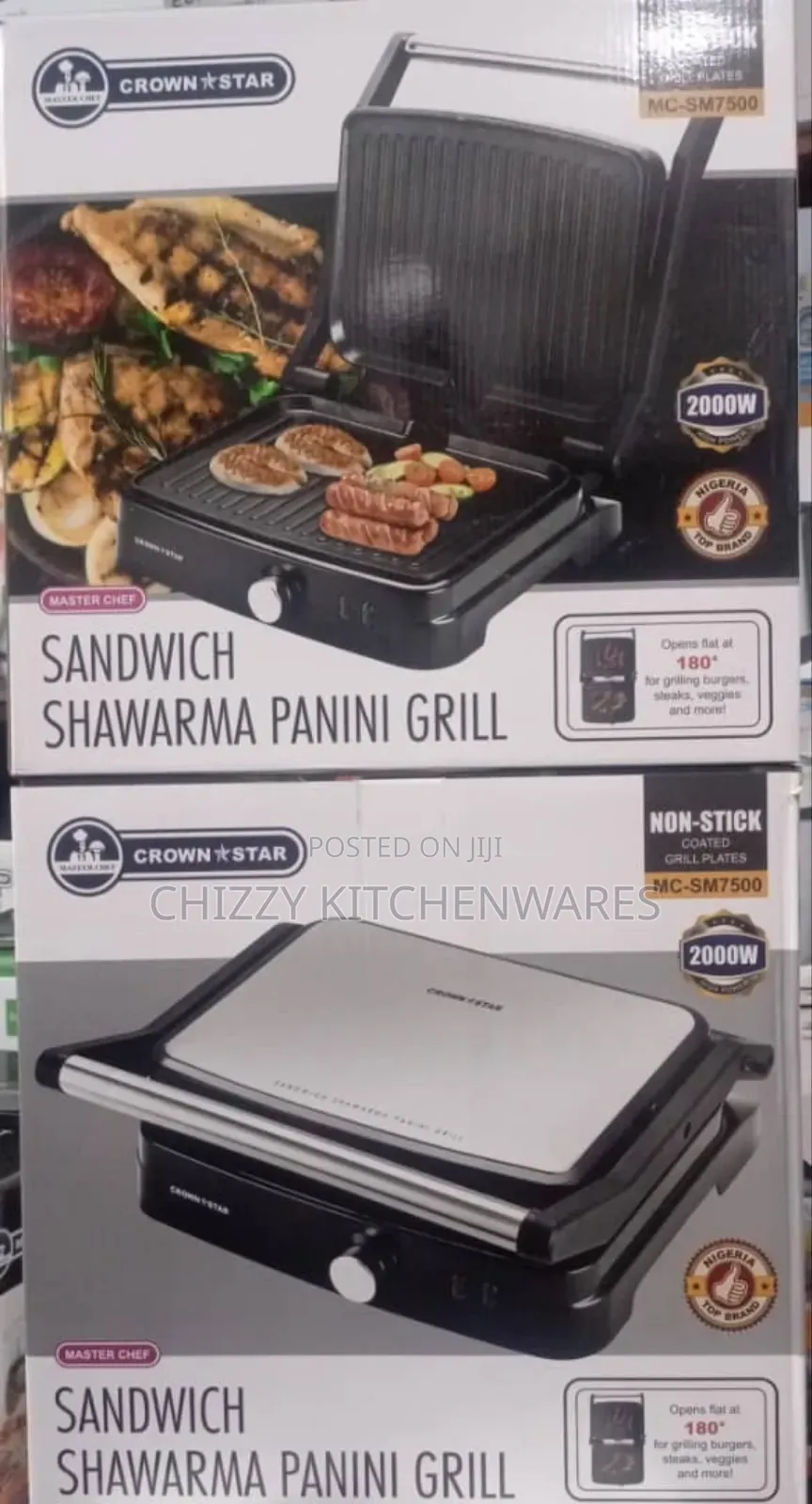 Crown Star Master Chef Sandwich Shawarma Panini Grill (Mc-Sm7500) in ...