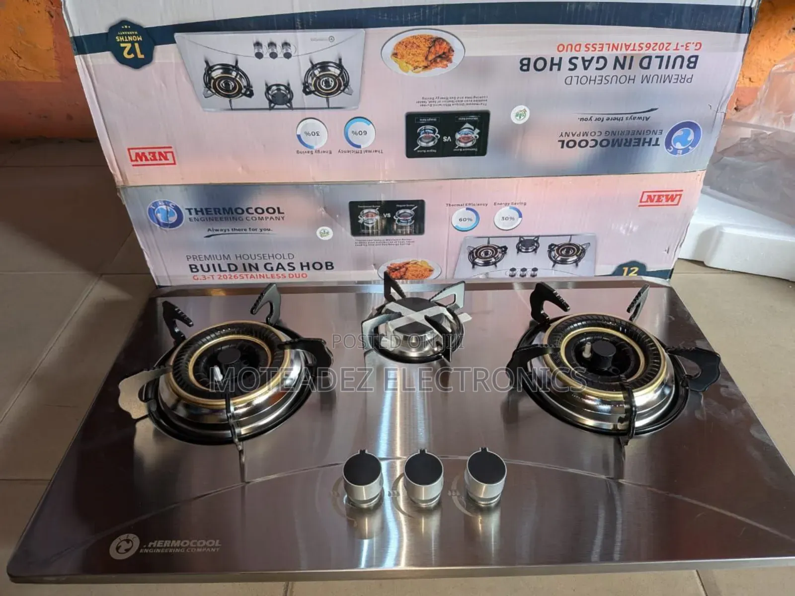 Thermocool 3face Stainless Steel Induction Hob Table Top Gas Cooker in ...