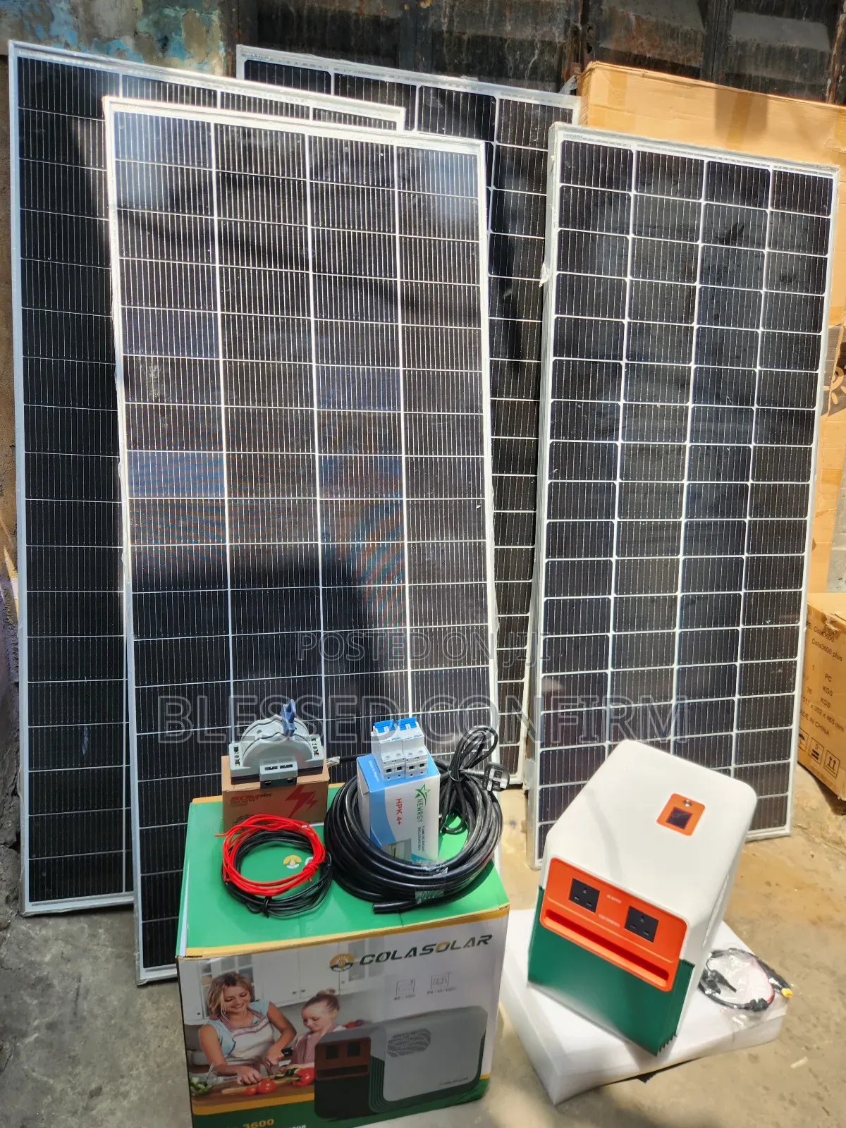 Powerful 3.6kwh Cola Solar Generator With 4 × 300w Solar Panels in Uyo ...