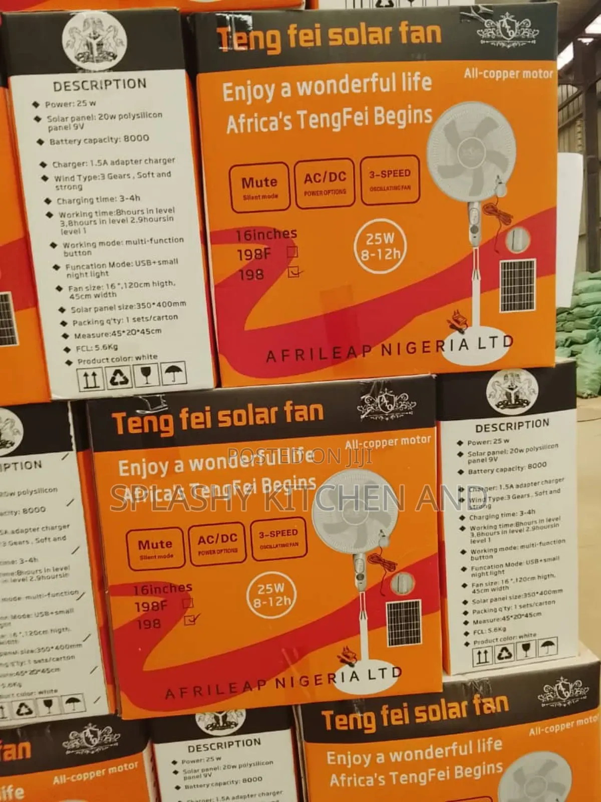 18" Teng Fei Solar Rechargeable Standing Fan in Lagos Island (Eko ...