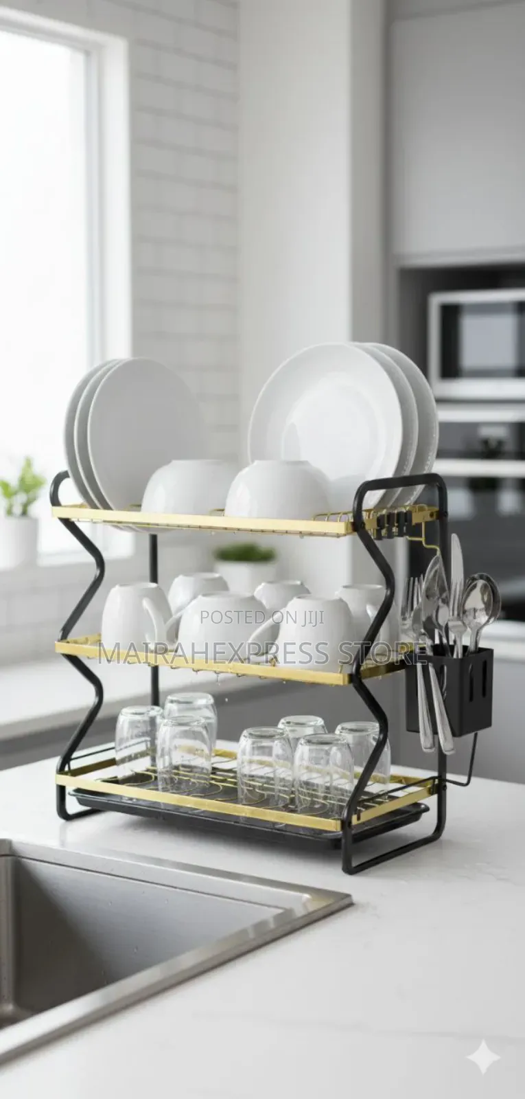 3 Layers Dish Drying Rack – Black and Gold in Lagos Island (Eko ...