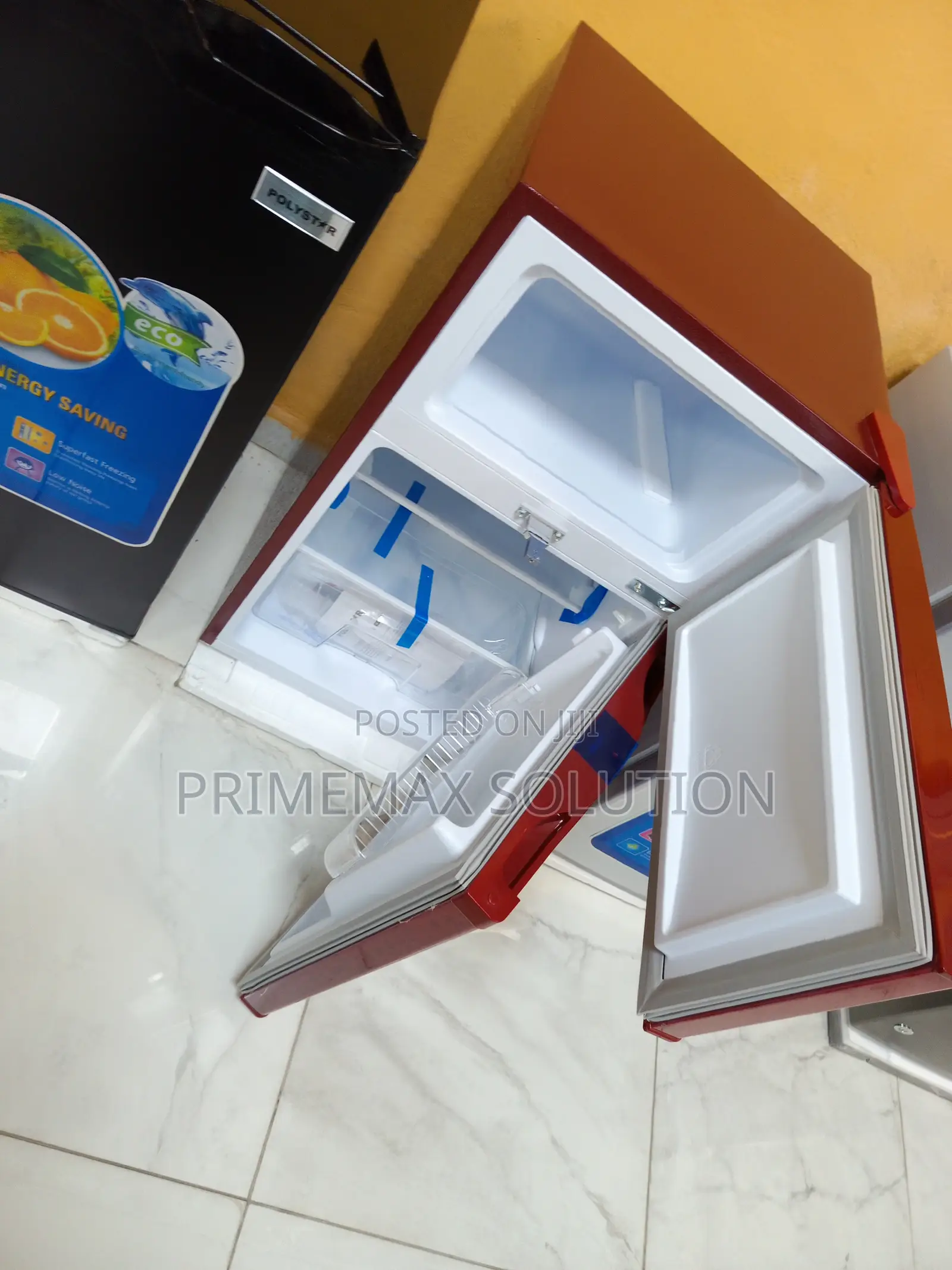 Polystar 90 Litres Red Double Door Fridge – Outside Condenser for sale ...