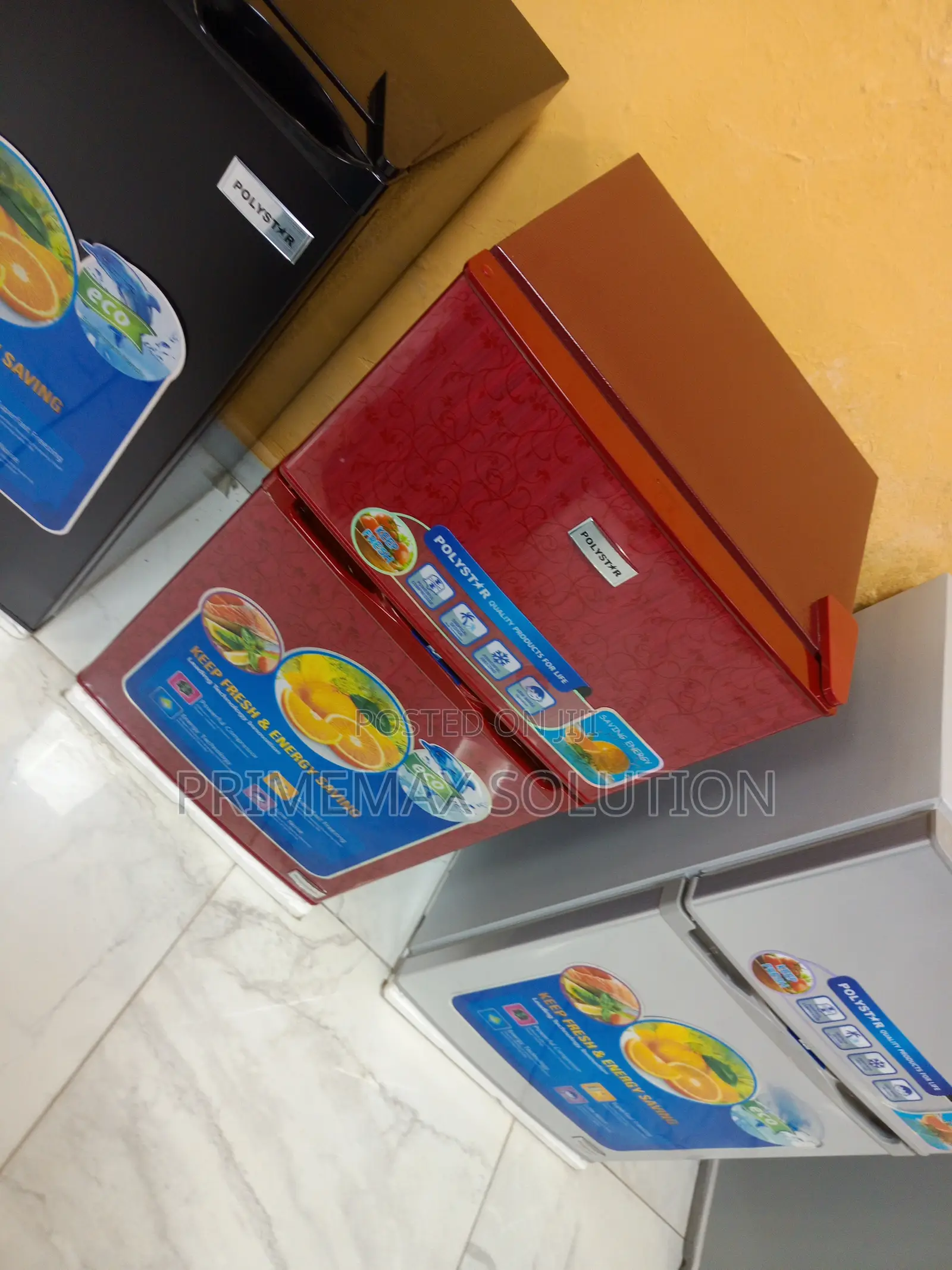 Compact Polystar 90 Litres Red Double Door Refrigerator for sale ...
