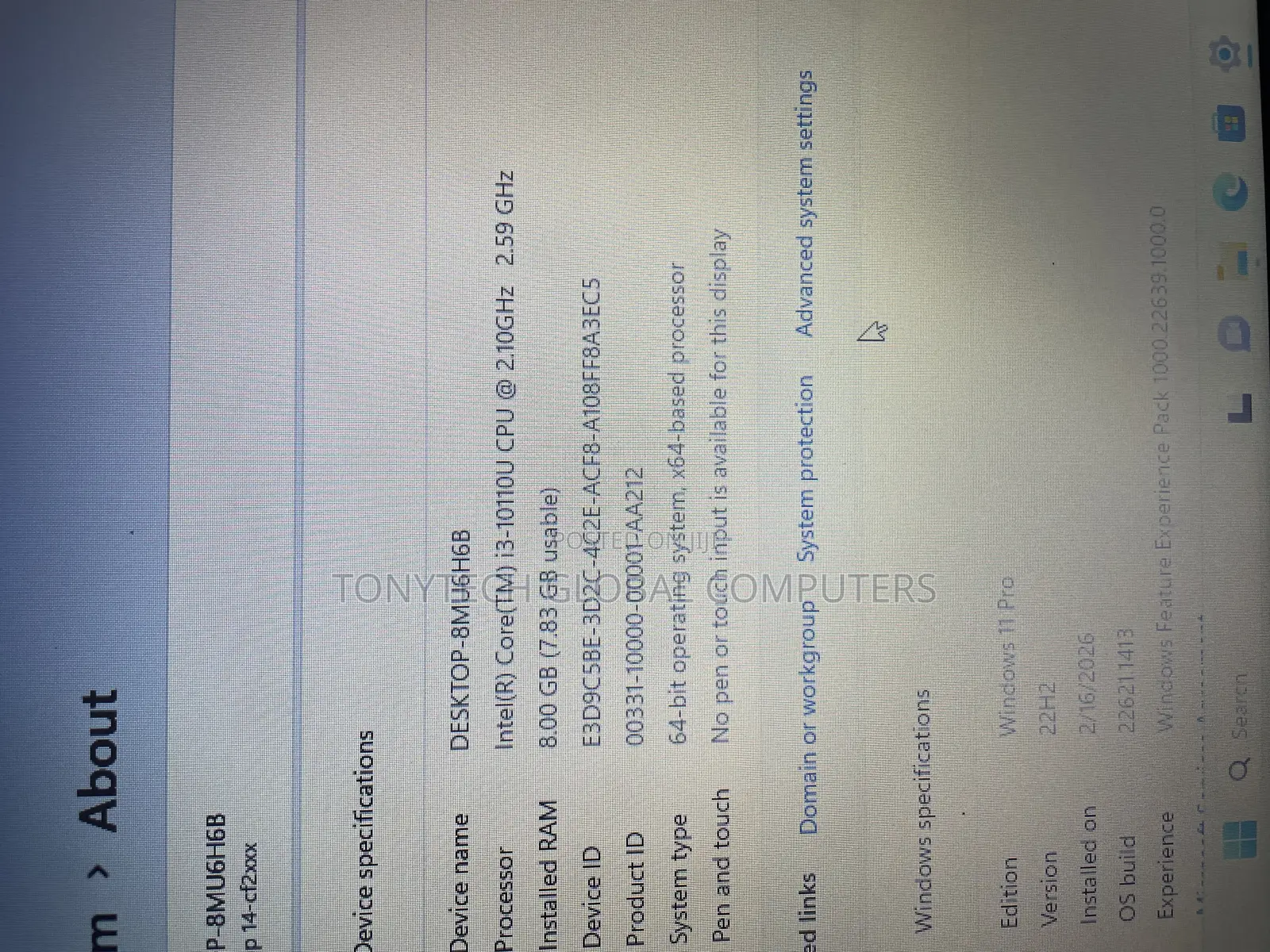 Laptop HP 14-Dq1025cl 8GB Intel Core I3 SSD 256GB in Enugu - Laptops ...