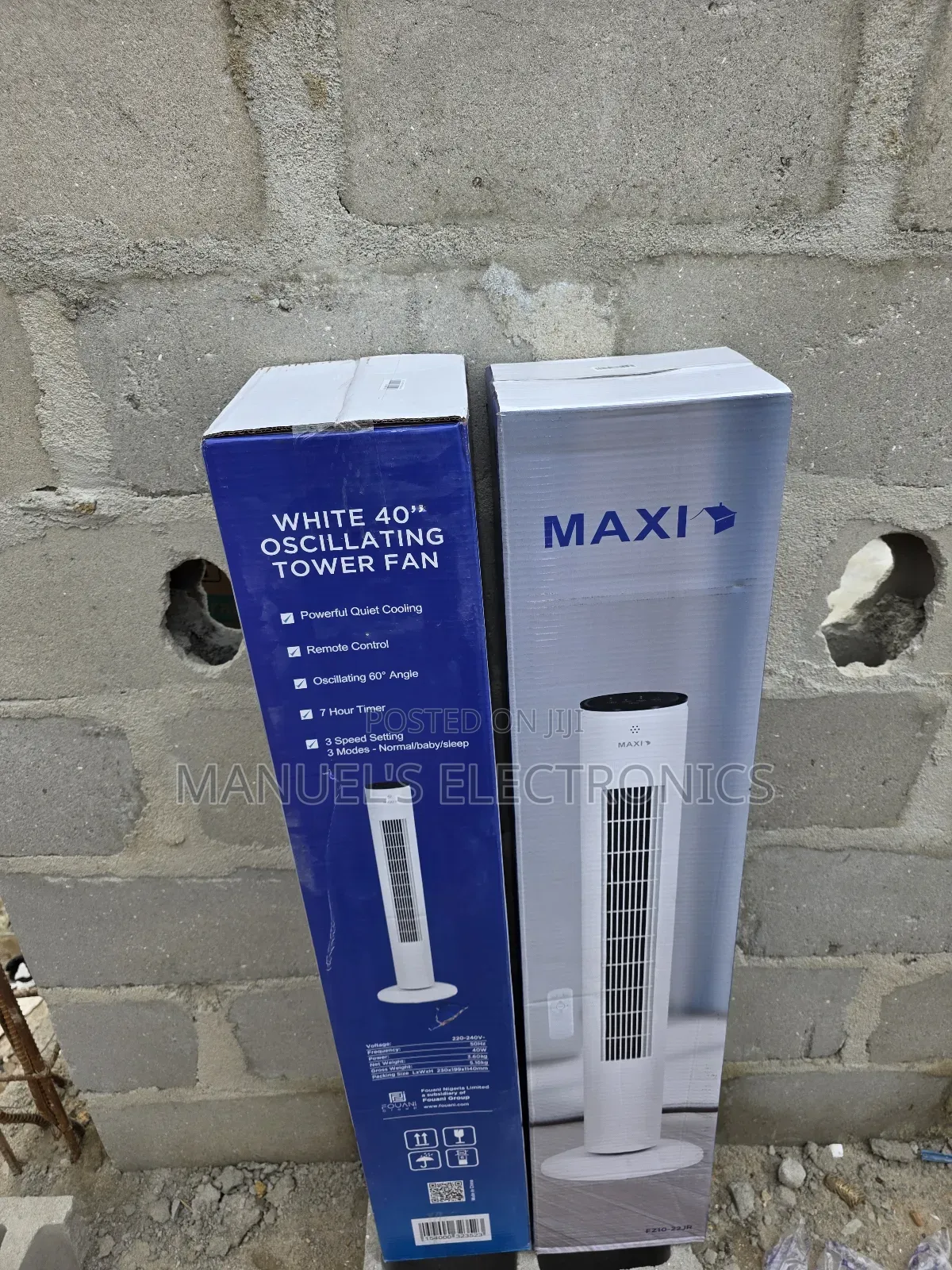 Maxi Tower Fan 40inches 40watts Oscillating White Color Available Now ...