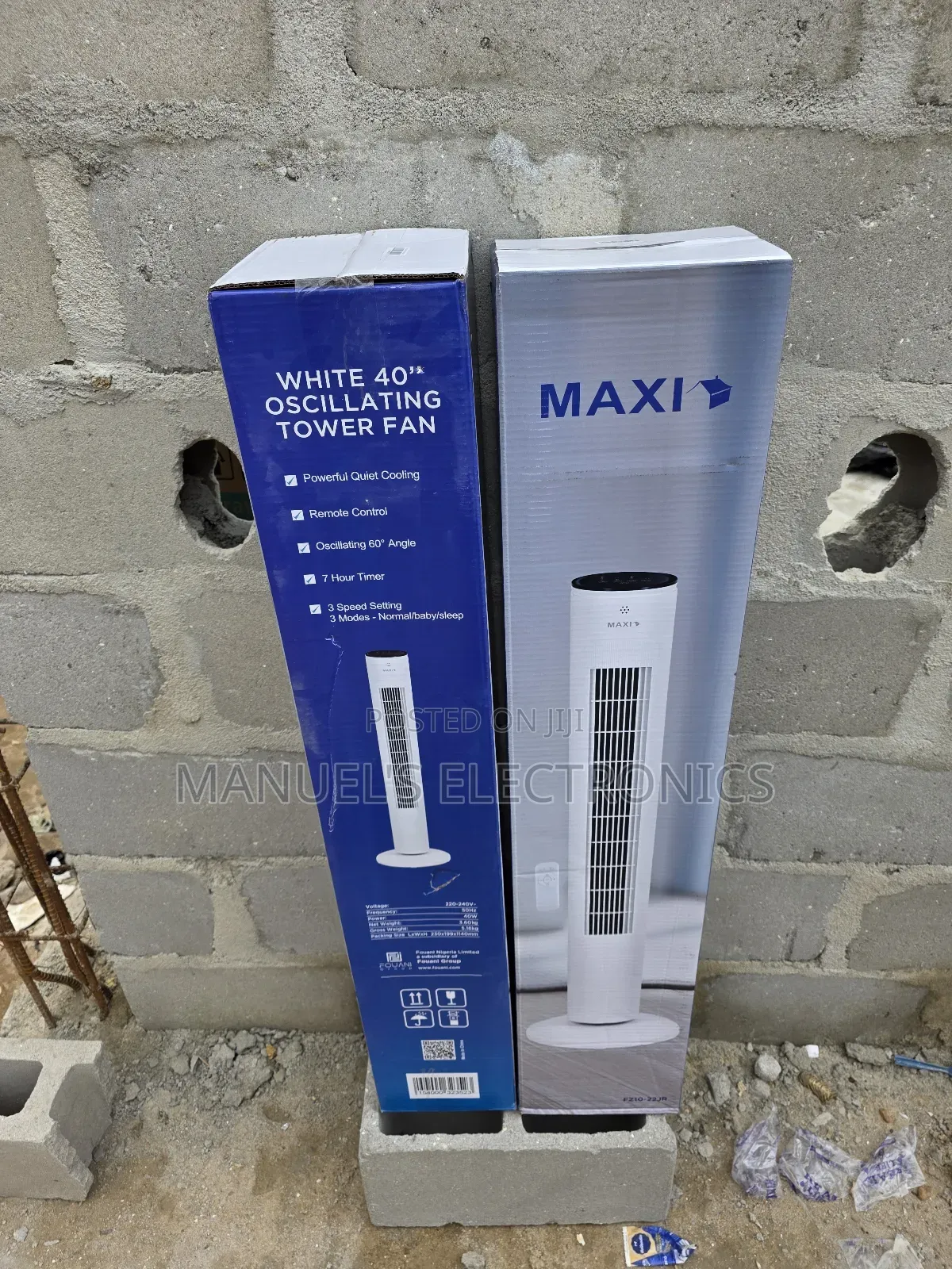 Maxi Tower Fan 40inches 40watts Oscillating White Color Available Now ...