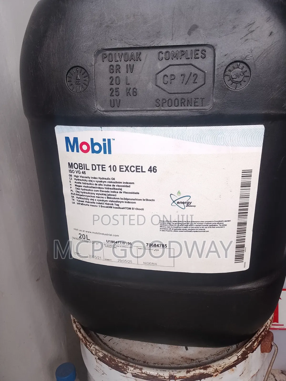 Mobil Dte 10 Excel 46 / Iso Vg 46 for sale - MCP GOODWAY Price: ₦ ...