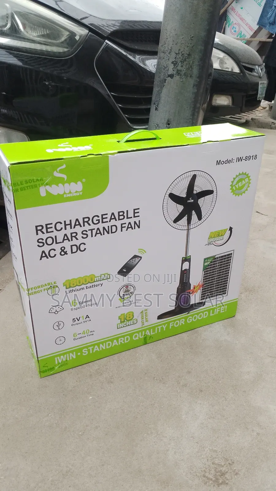 Iwin 18inch Ac Dc Rechargeable Solar Fan for sale - Sammy Best Solar ...