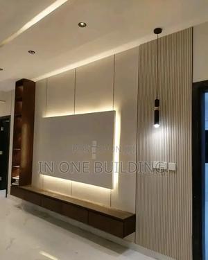 Tv Console Unit Featuring Decorative Wall Cladding in Ojo - Furniture ...