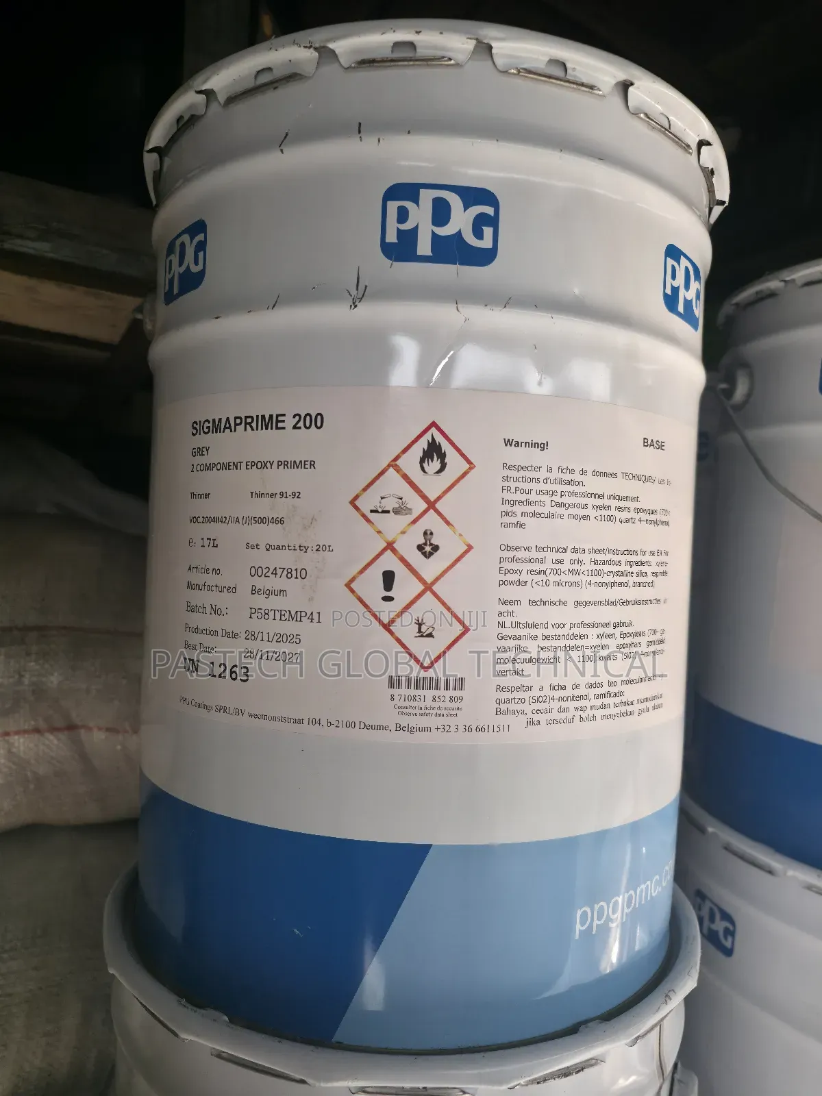 PPG Sigmaprime 200 a/B Comp. for sale - PASTECH GLOBAL TECHNICAL NIG ...
