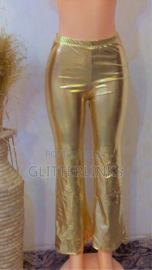 High-Shine Liquid Gold Metallic Flare Pants in Lagos State - Clothing ...