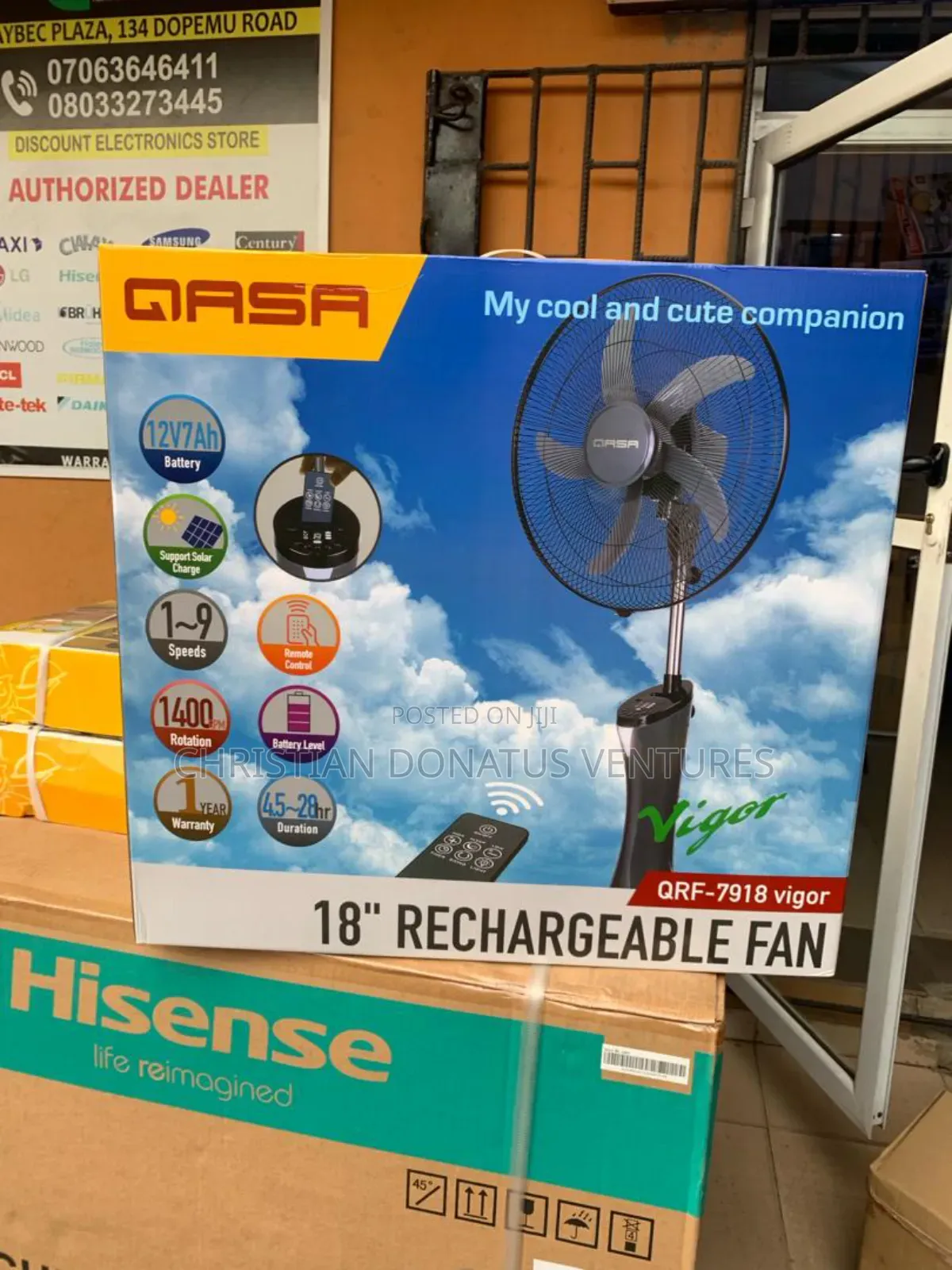 Qasa 18 Rechargeable Fan for sale - CHRISTIAN DONATUS VENTURES Price: ₦ ...