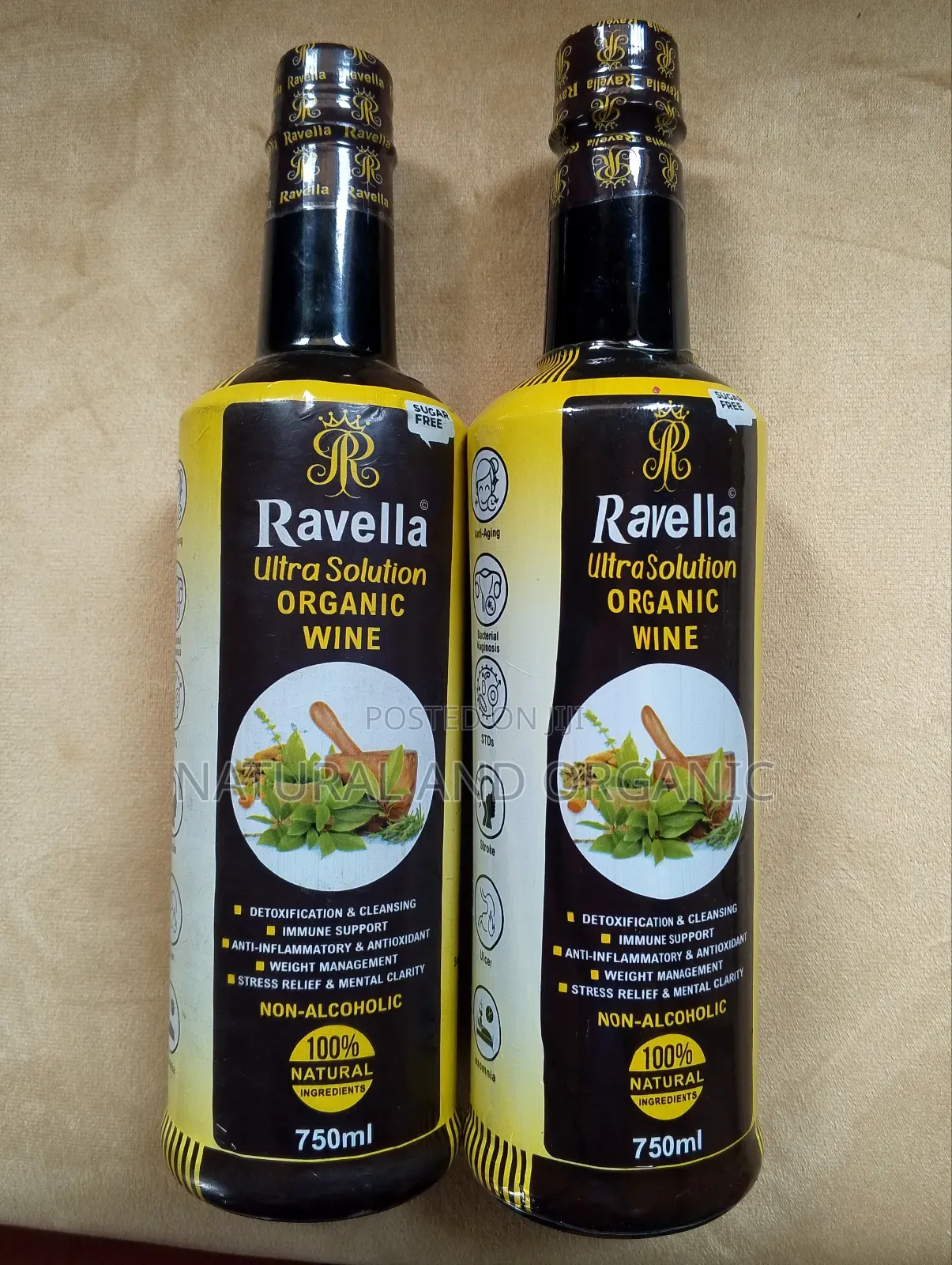 Ravella Ultra Solution Organic Wine 2 Big Bottles for sale - Natural ...