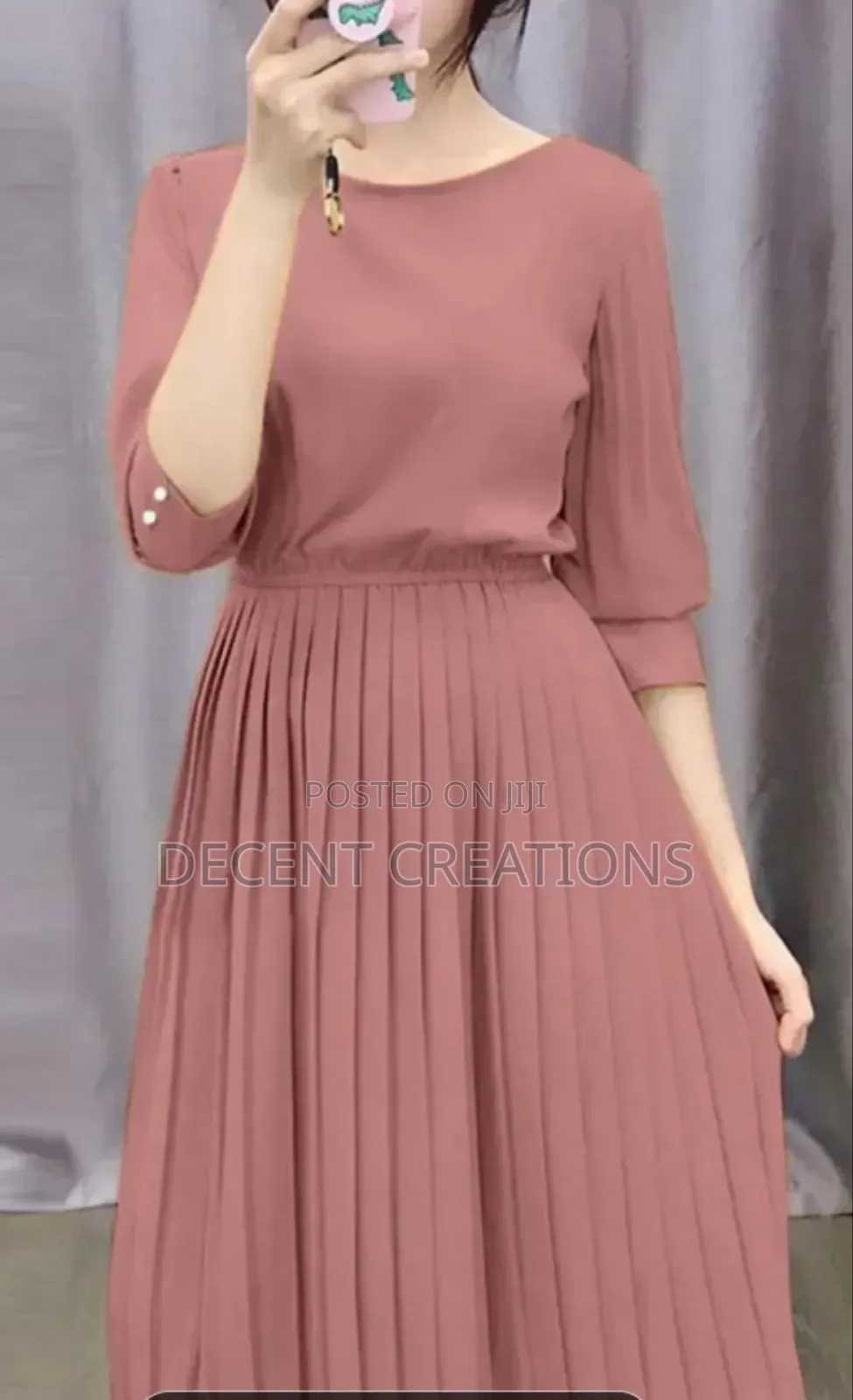 Mid - Year Promo: New Classic Pink Pleated Dress. Size XXL for sale ...