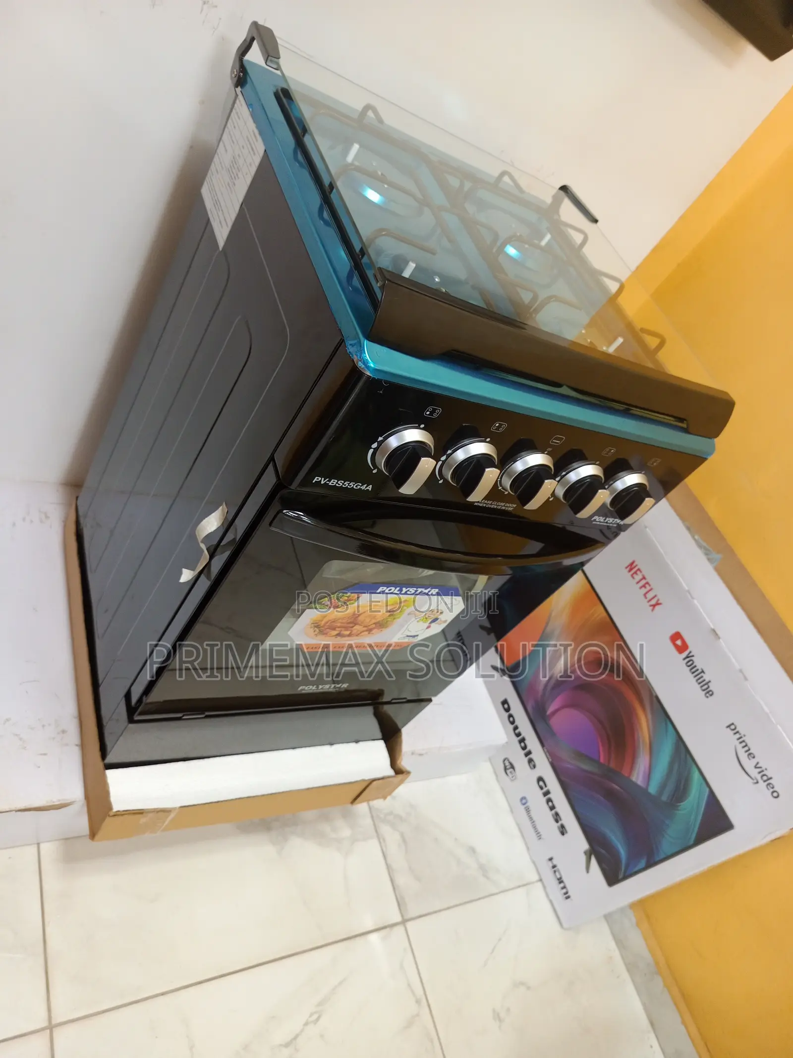 Modern Polystar 4 Burner Gas Cooker With Glass Lid Auto Ignition for ...