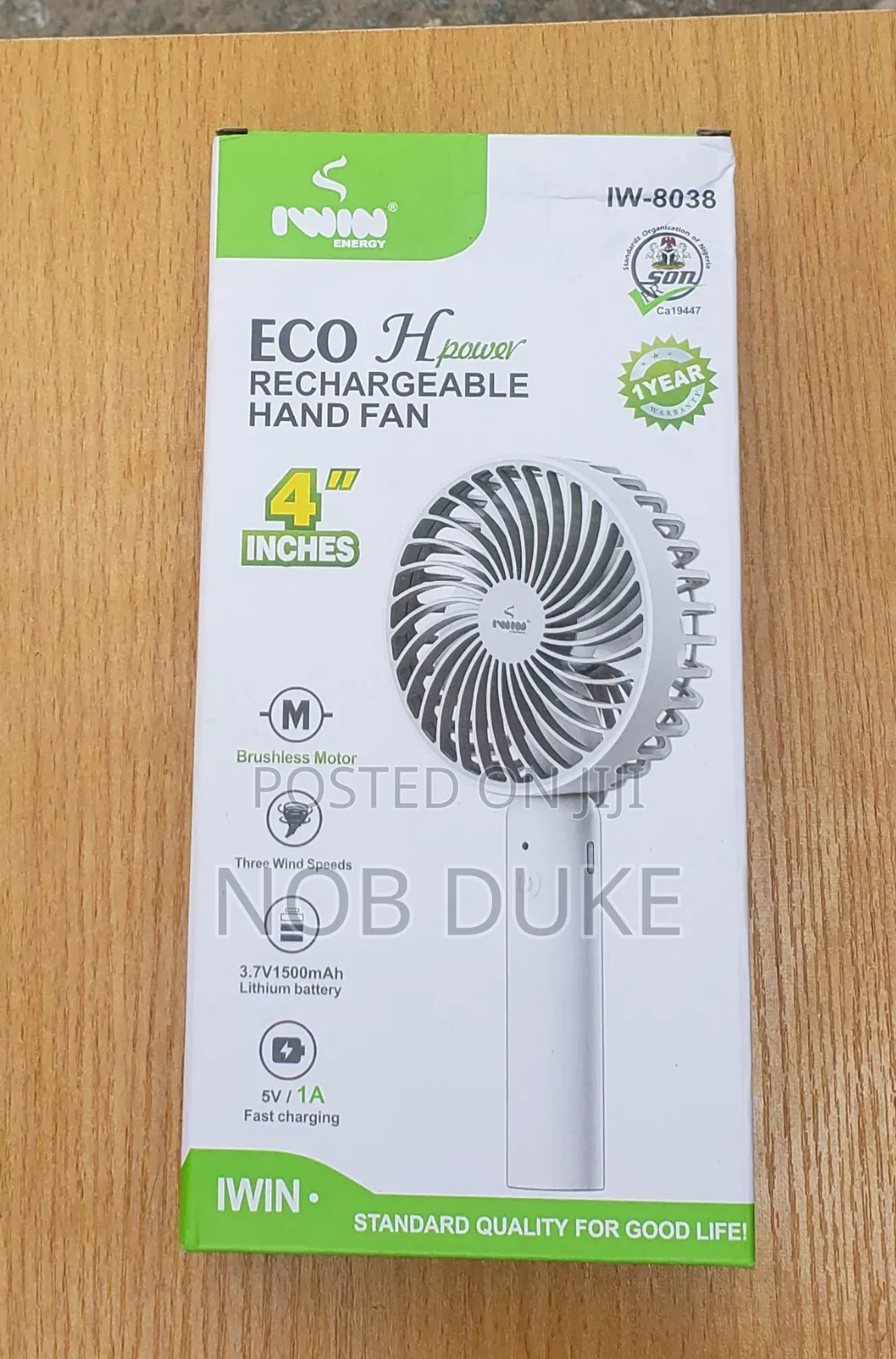 Iwin Energy Rechargeable Mini Handheld Fan Iwmah Usb-C for sale - Nob ...