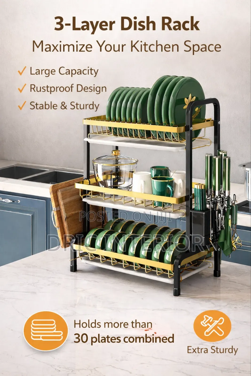 Sturdy 3 Layers Dish Rack Plate Rack for sale - Dric Interior Price: ₦ ...