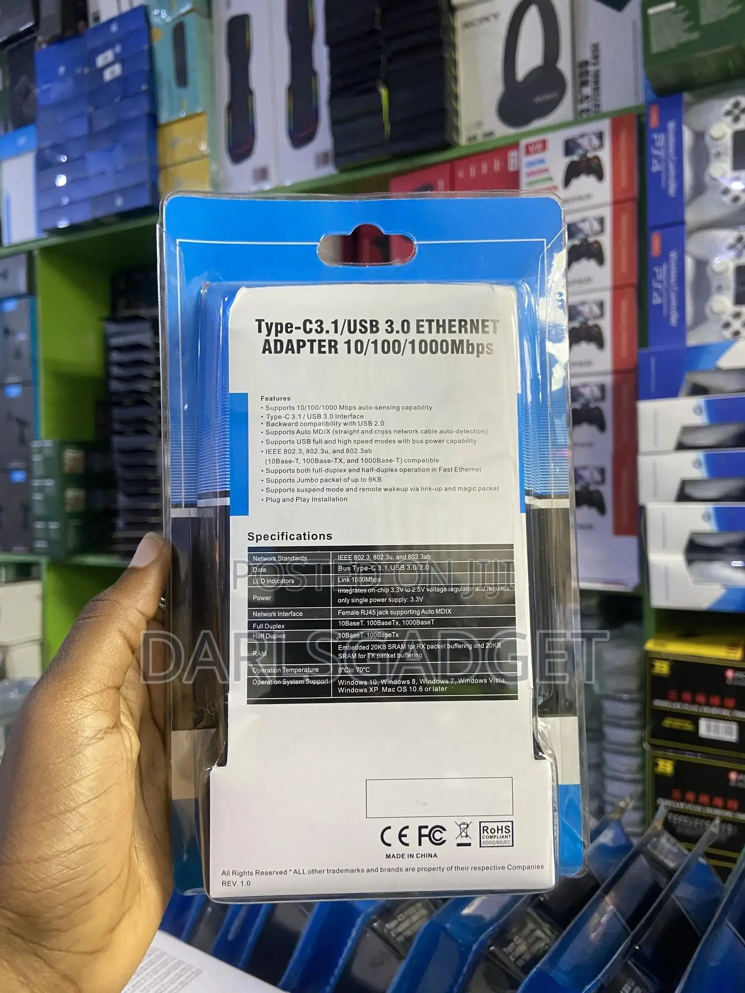 Usb 3.0 to Type-C Gigabit Ethernet Lan Adapter 1000mbps Cable for sale ...