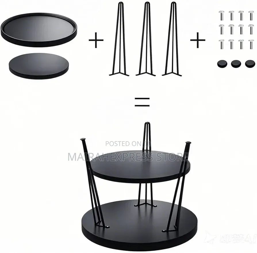 Double Round Black Wooden Coffee Table T361 for sale - Mairahexpress ...