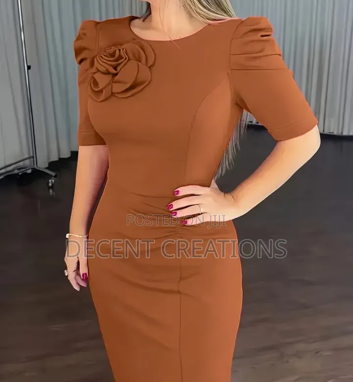 Mid- Year Promo: Brand New Elegant Light Brown Pencil Dress. Size Xl ...