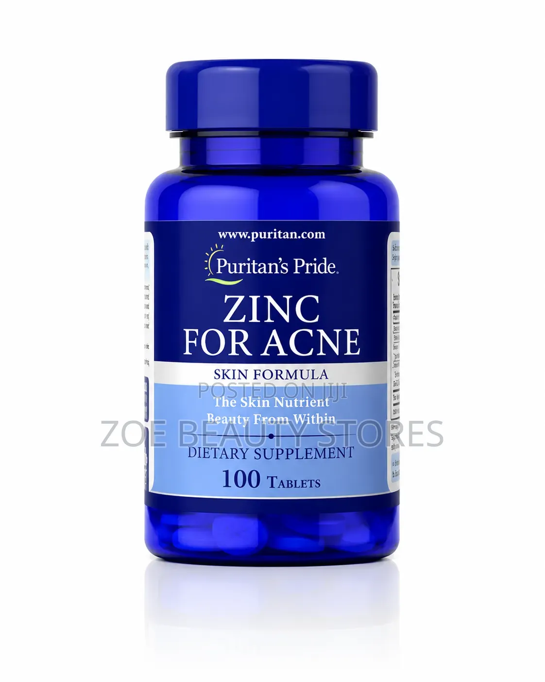 Puritan's Pride Zinc for Acne Skin Formula (100 Tablets) for sale - Zoe ...