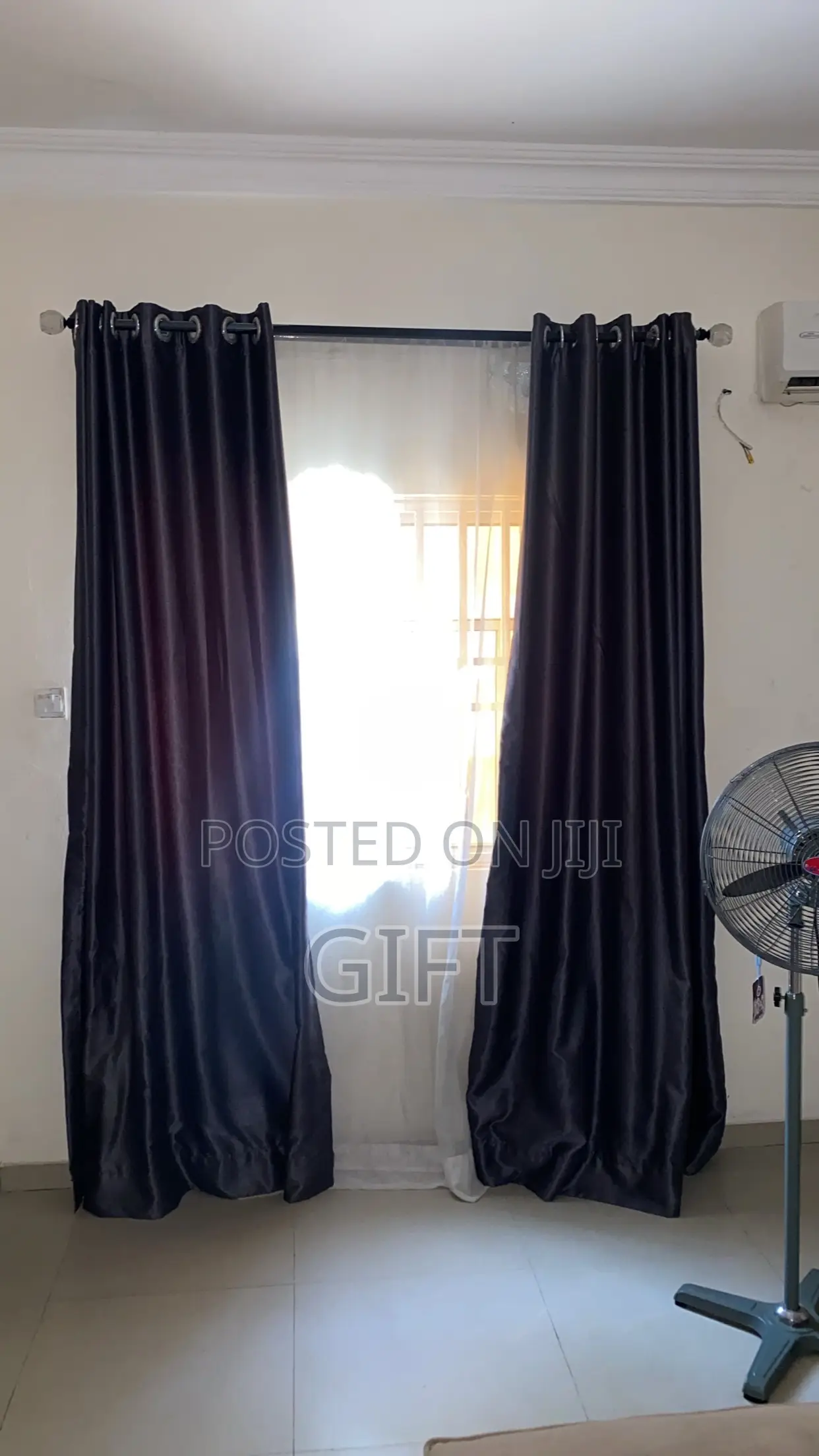 4 (Four) Gray Curtain, 2 White Inners and Rods - Gift Price: ₦ 67,000 ...