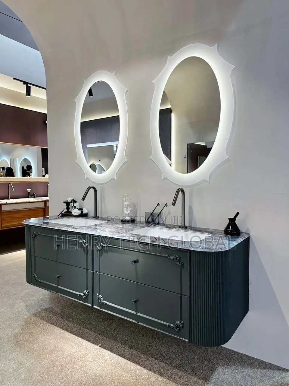 Double Bow Cabinet Basin With Double Mirrors for sale - Henry tech ...