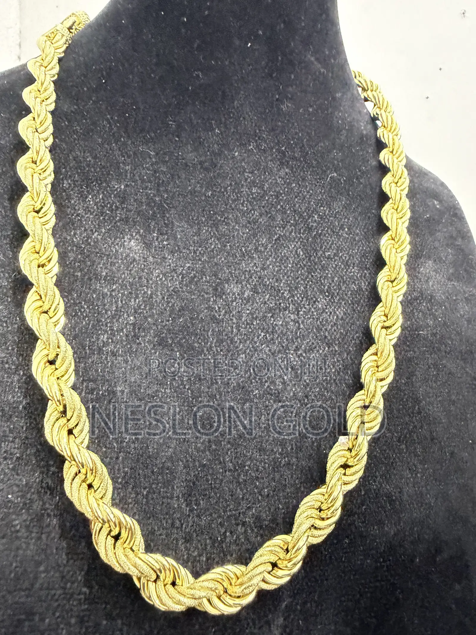 18karat Italian Original Gold Necklace Huge Diamond for sale - Neslon ...