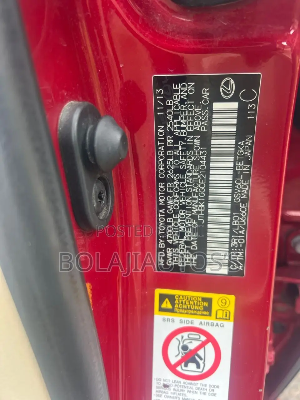 Lexus ES 2014 Red for sale - BolajiAutos’s Price: ₦ 19,500,000 on Jiji ...