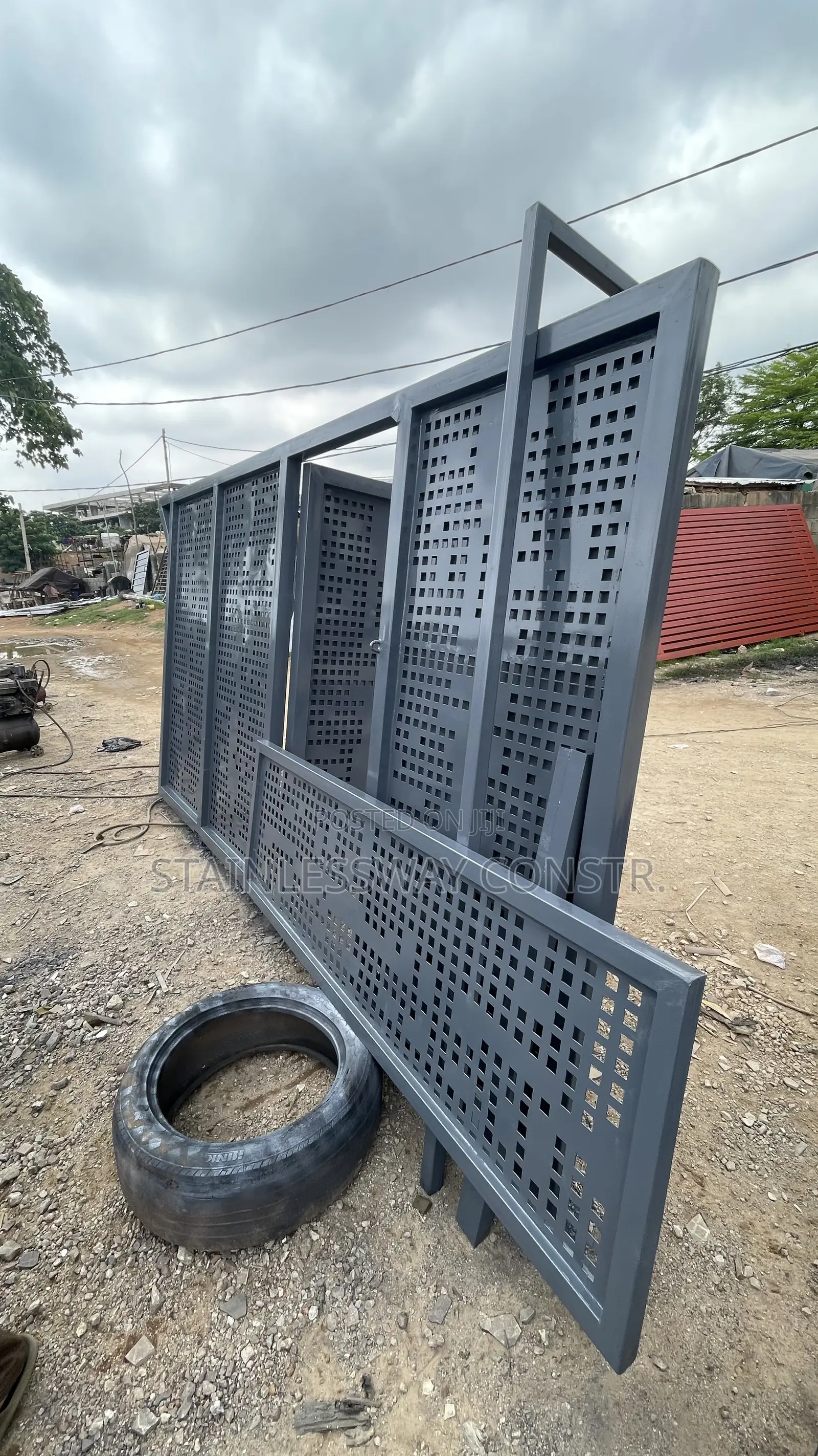 Lasercut Dotted Rolling Gate for sale - StainlessWay Constr. Price: ₦ ...