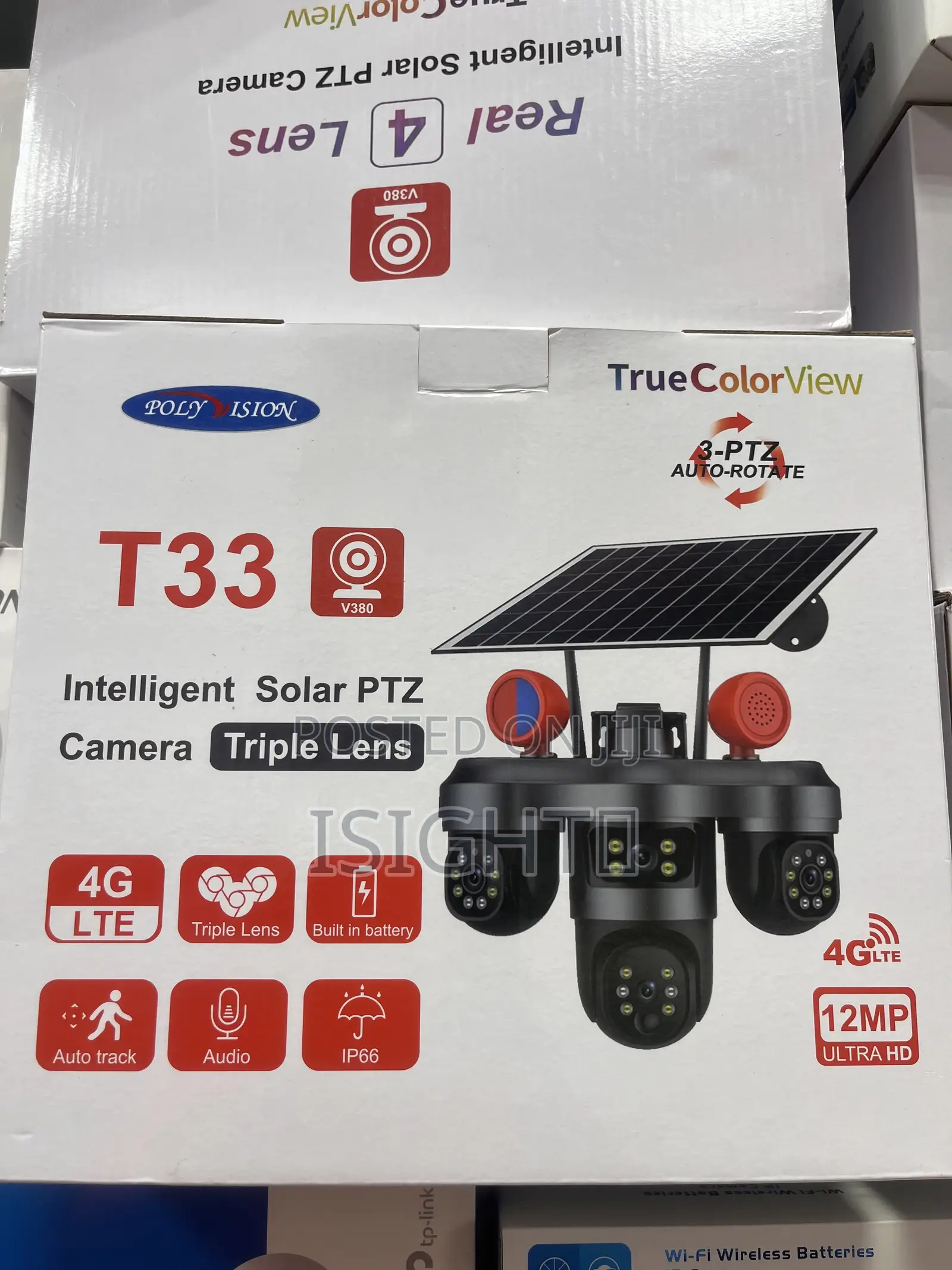 V380 T33 Triple Lens 3-PTZ Solar Camera for sale - iSight📹 Price: ₦ ...