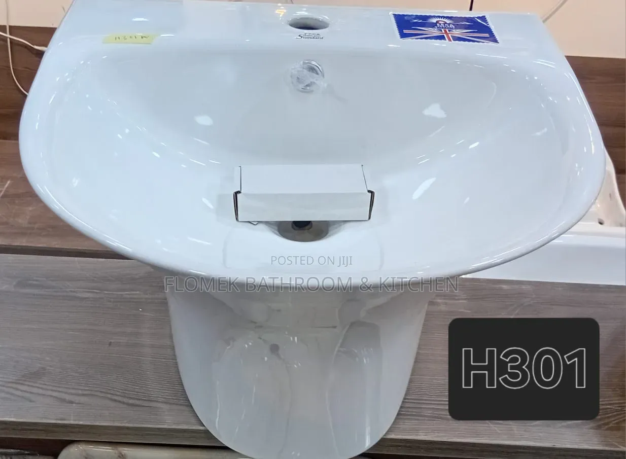 Luxury White Ceramic Pedestal Wash Hand Basin – Durable Elegant ...