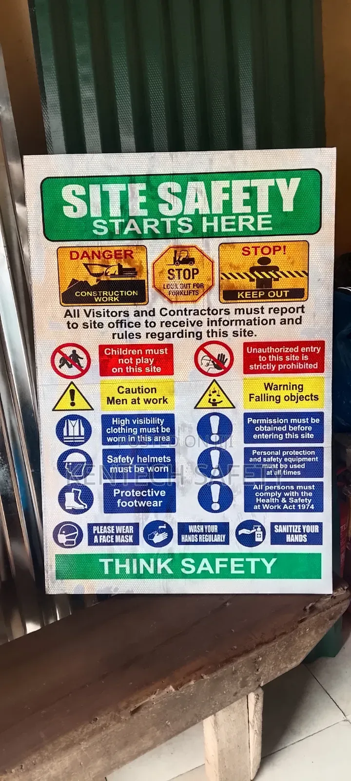 Reflective Safety Construction Sites Signs 44inchx96inch - Kentech ...