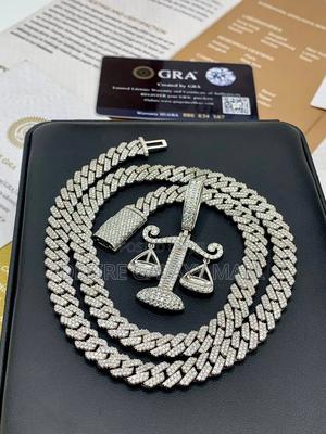VVS Moissanite Diamond Justice Scale Pendant With Cuban Neckchain ...