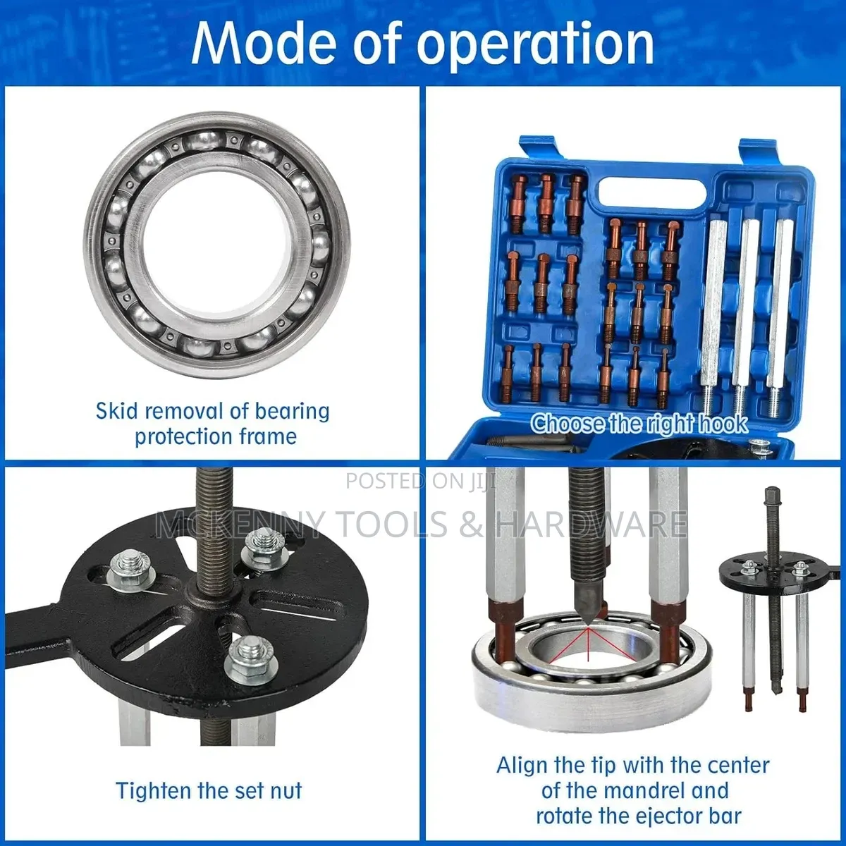 Heavy Duty Blind Hole Inner Bearing Puller Set - 21 PCS - Mckenny Tools ...